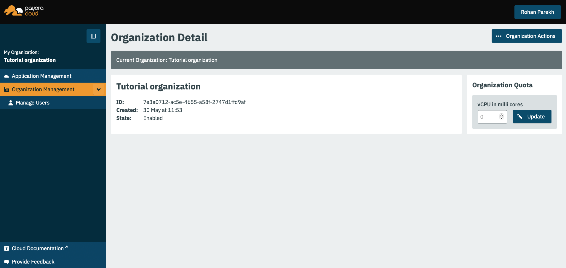 Organisation Mangement :: Payara Qube Documentation