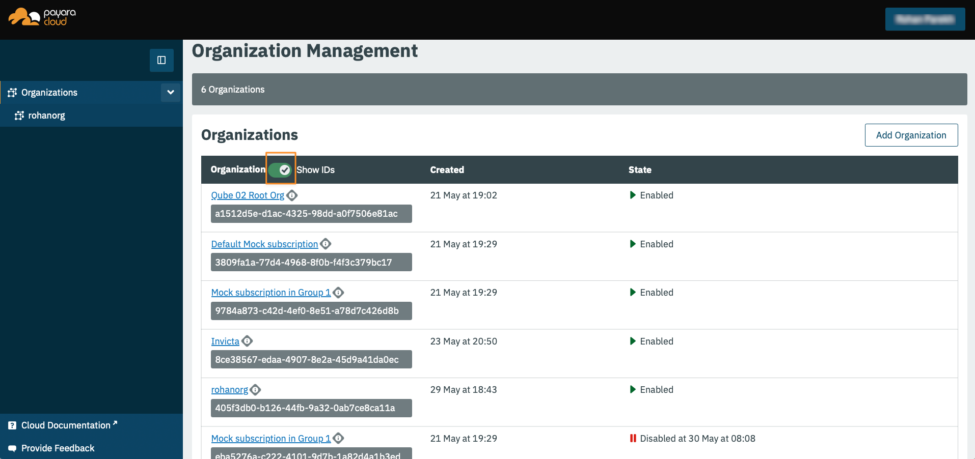 Organisation Mangement :: Payara Qube Documentation